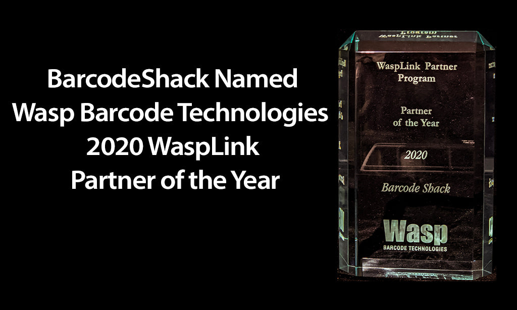 Wasp Barcode Technologies Awards BarcodeShack as 2020 WaspLink Partner